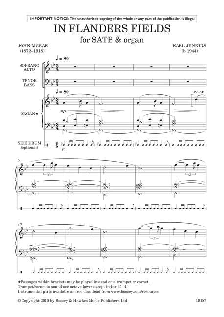Jenkings In Flanders Fields SATB – South London Music